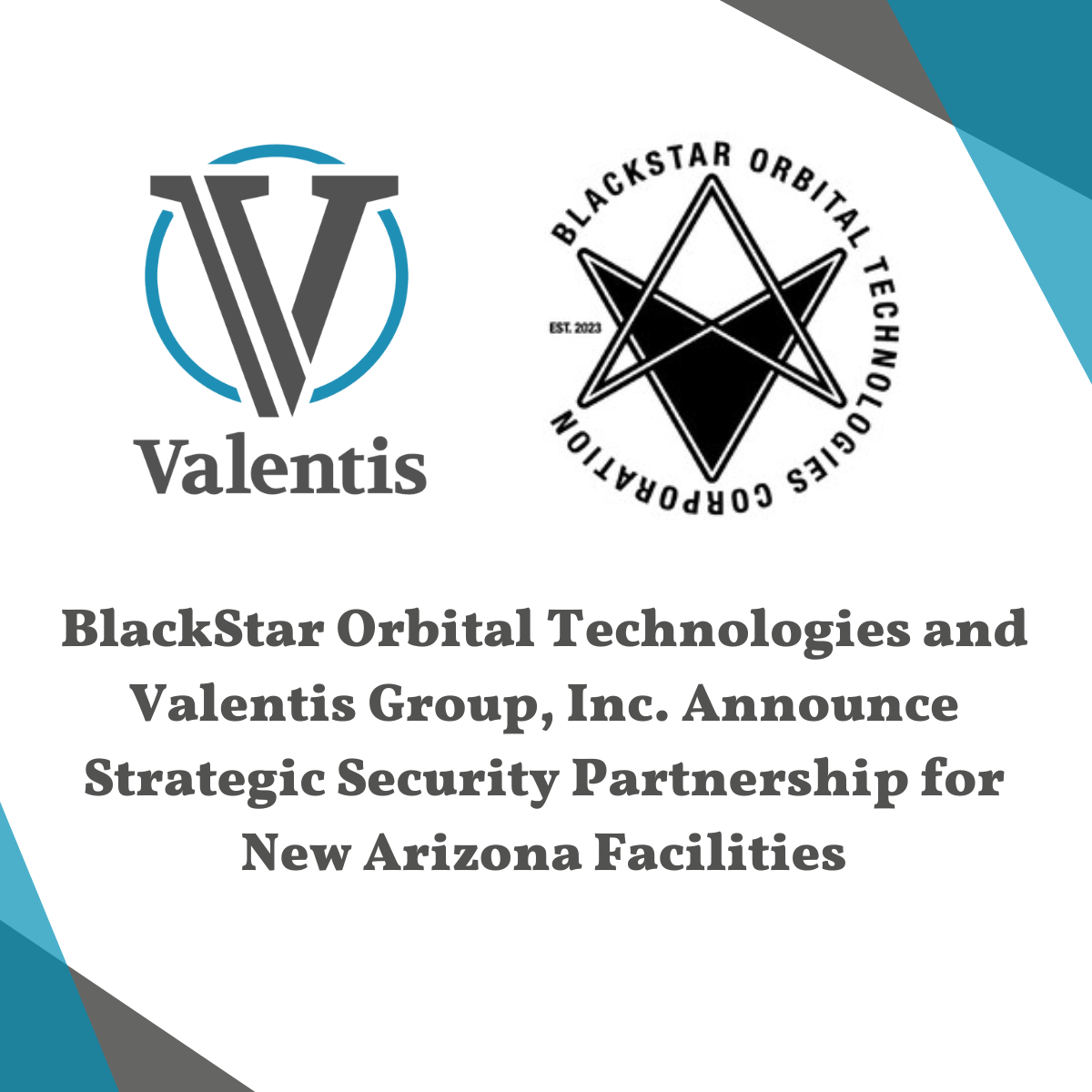 BlackStar Orbital Technologies and Valentis Group, Inc. Announce ...